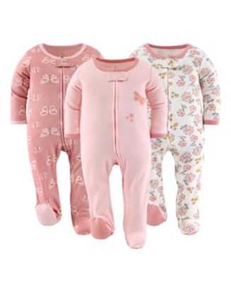 The Peanutshell Baby Girls Boho Butterfly Footed Sleepers for Girls, 3 ...