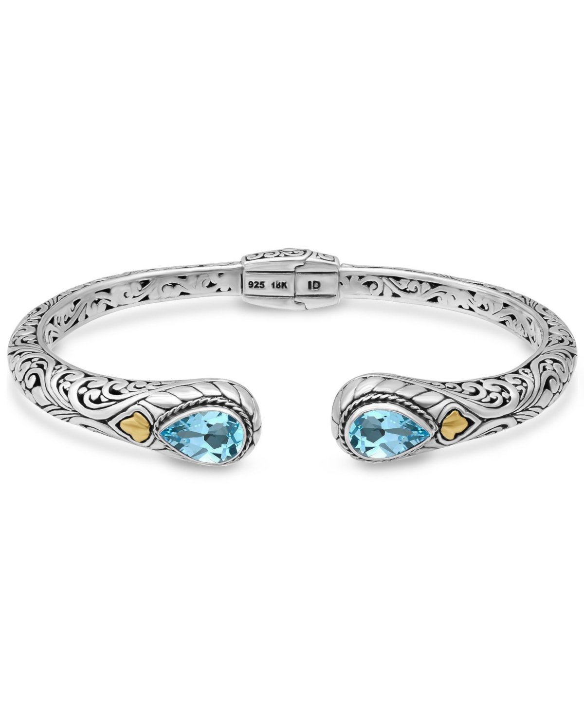 Click here for Devata Blue Topaz & Bali Cuff Bracelet in Sterling... prices