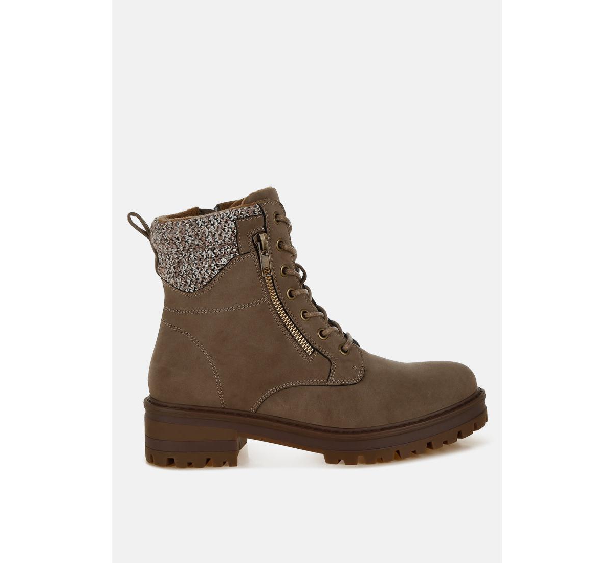 Click here for London Rag Mahisha Knitted Collar Zip-Up Hiker Boo... prices