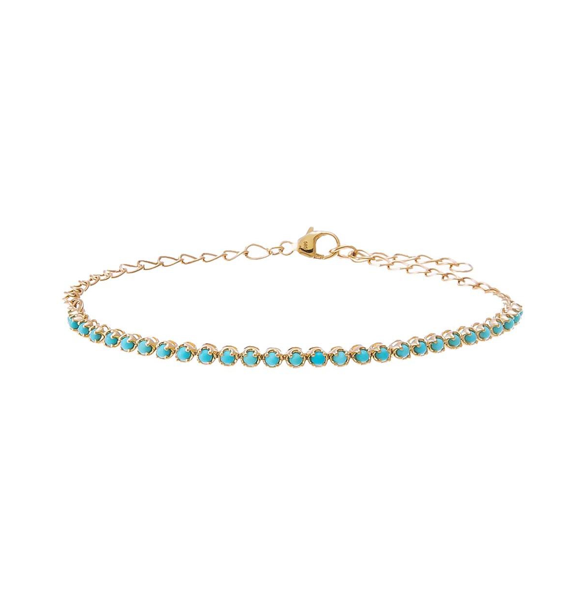 Click here for Turquoise Tennis Bracelet 14K - 14k gold prices