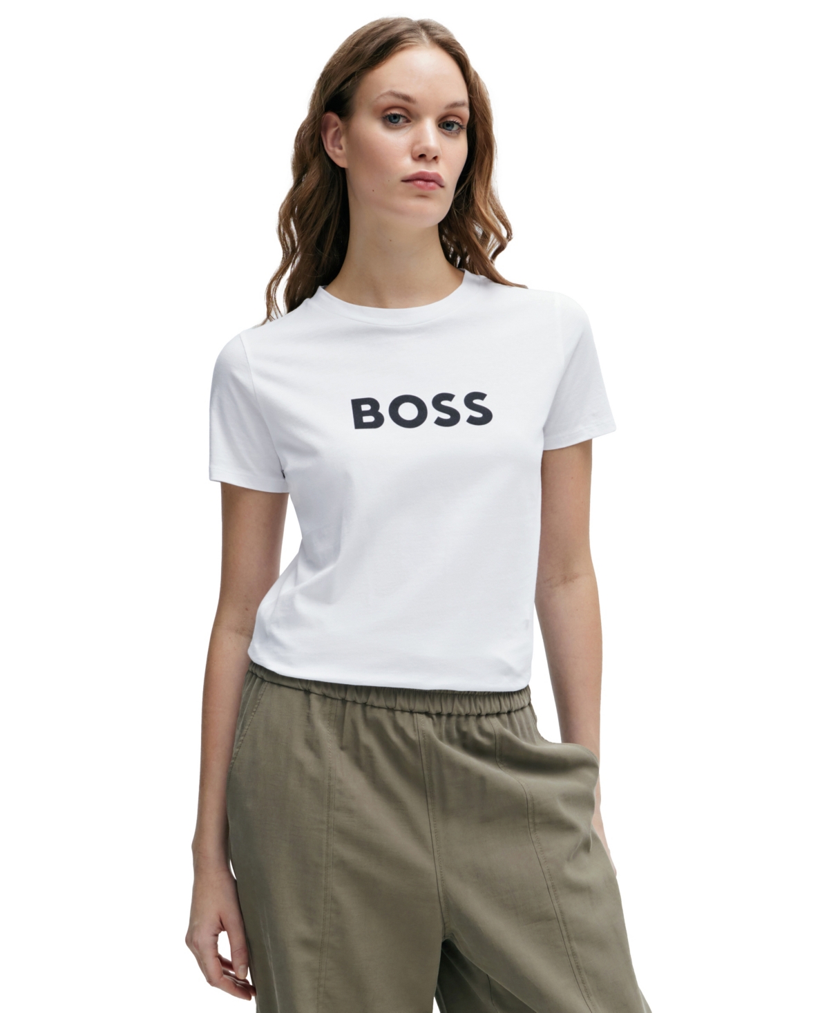 Click here for Boss by Hugo Boss Womens Contrast Logo Regular-Fit... prices