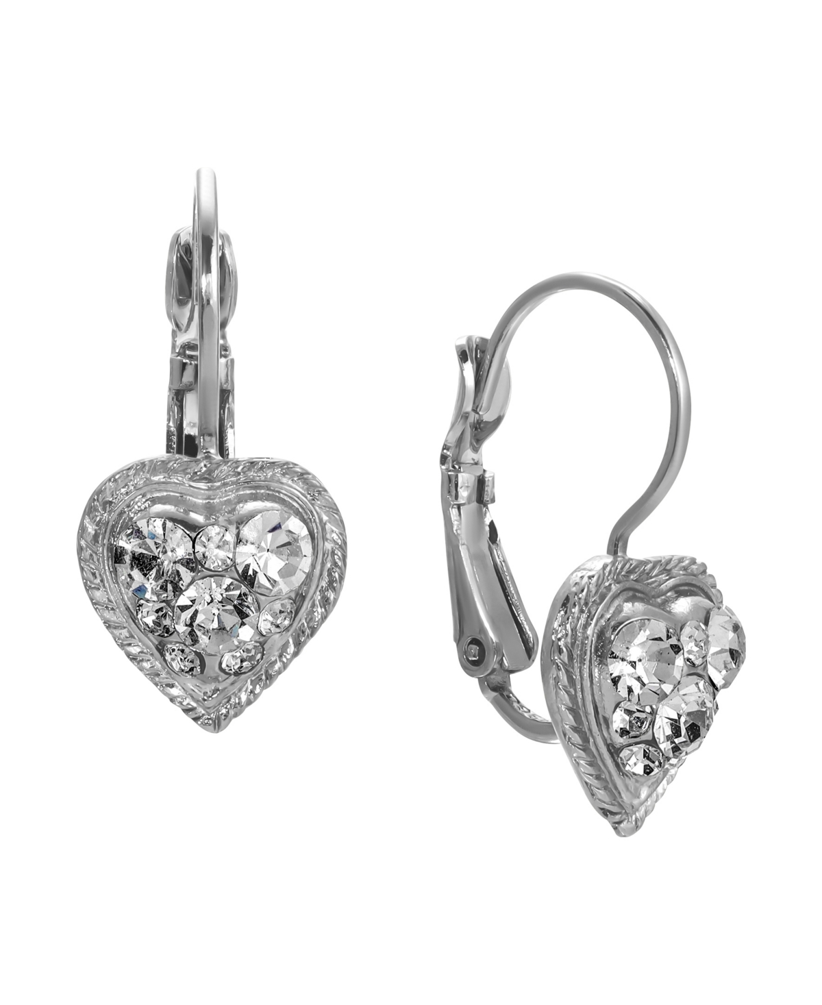 Click here for 2028 Crystal Heart Drop Earrings - White prices