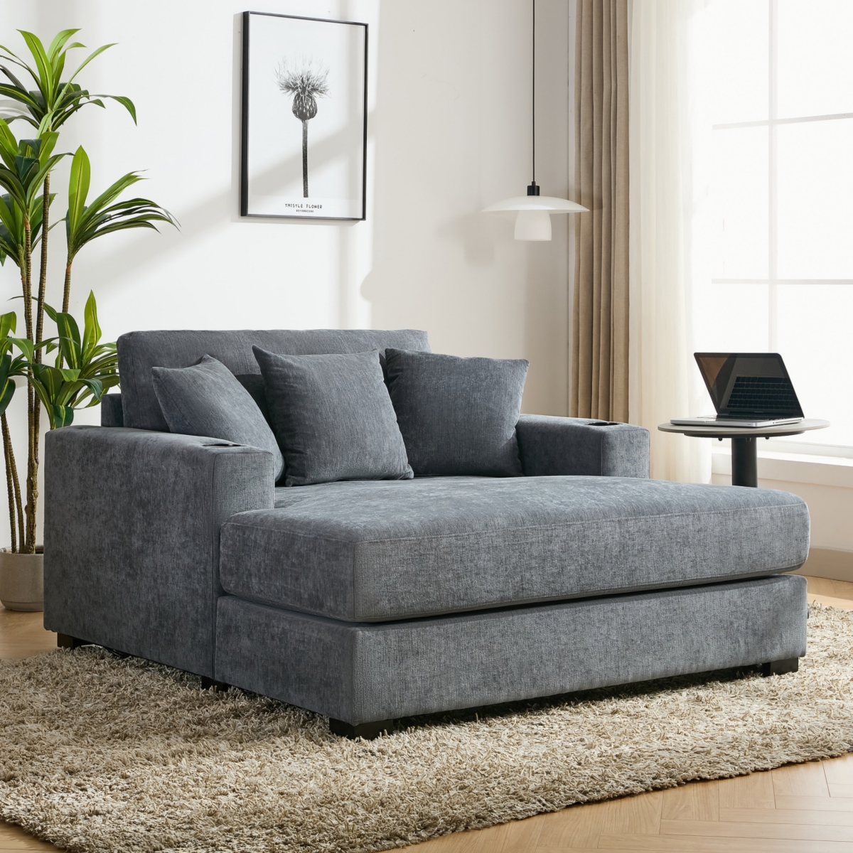 Click here for Streamdale Oversized Chaise Lounge Sofa with Ameni... prices
