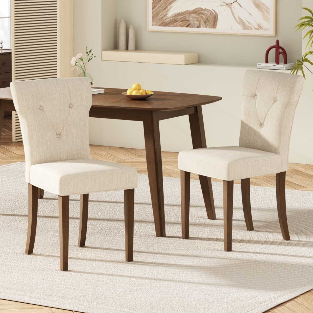 Click here for Streamdale Upholstered Dining Chairs (Cream  Set o... prices