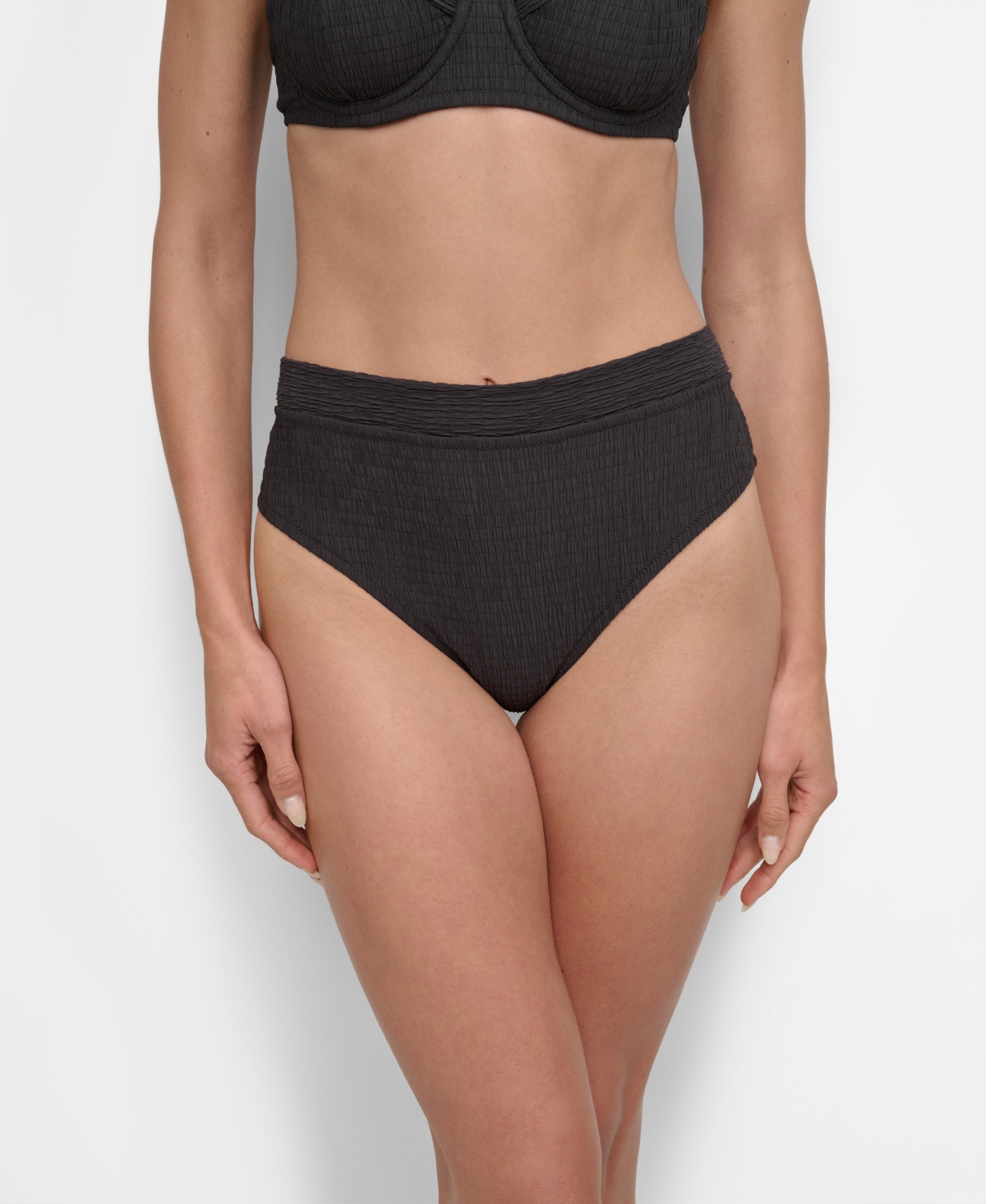Click here for Dkny Womens High Waist Bikini Bottoms - Black Text... prices