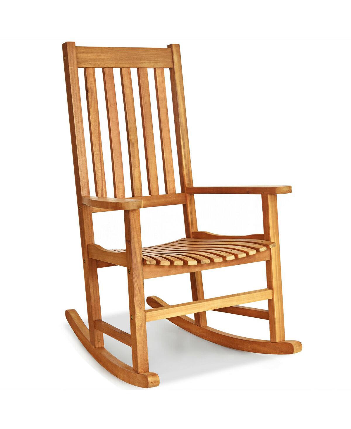 Click here for Sugift Indoor Outdoor Wooden High Back Rocking Cha... prices