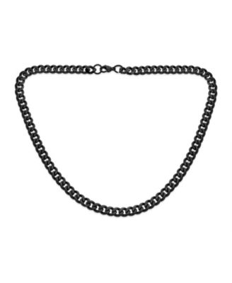 Bling Jewelry Heavy Duty Curb Chain Necklace Black IP Stainless Steel ...