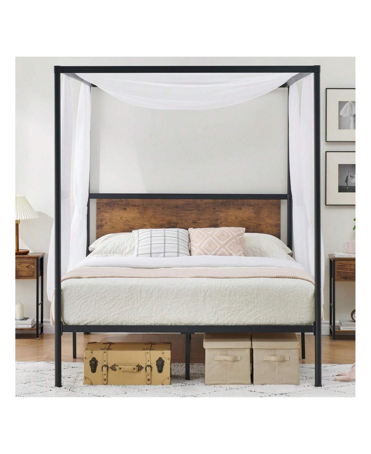 Click here for gaomon Black Metal Platform Full/Queen Size Canopy... prices