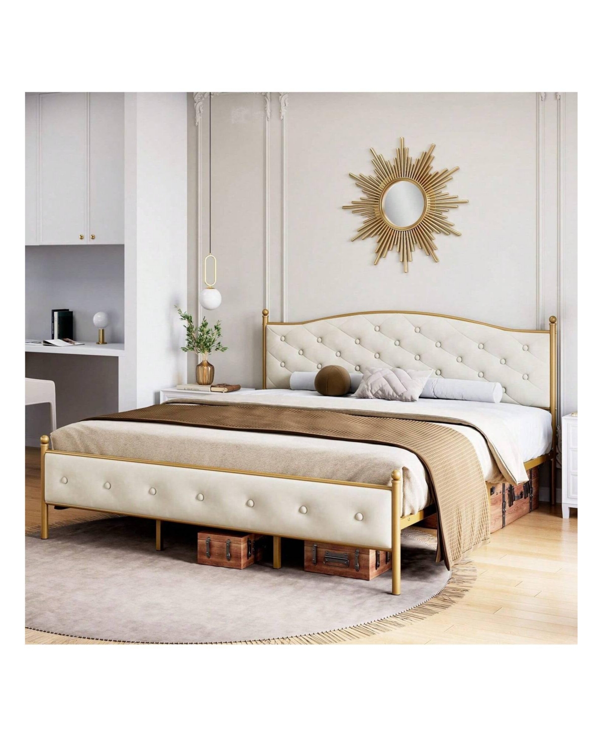 Click here for gaomon Full/Queen/King Size Upholstered Bed Frame... prices