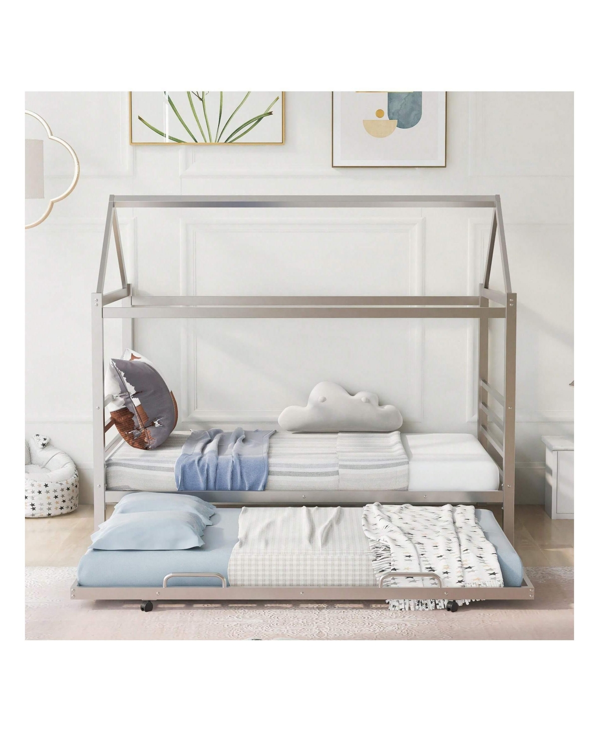 Click here for gaomon Twin Size House Shape Platform Bed With Tru... prices