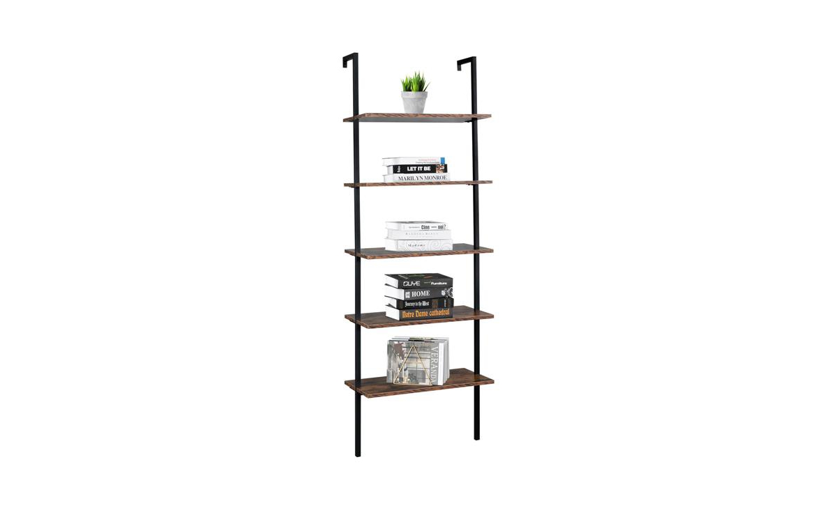 Click here for Slickblue Industrial Wall-Mounted Bookcase 5-Tier... prices