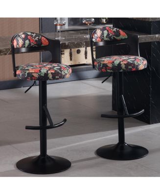 Streamdale Furniture Adjustable Swivel Bar stool Solid wood backrest ...