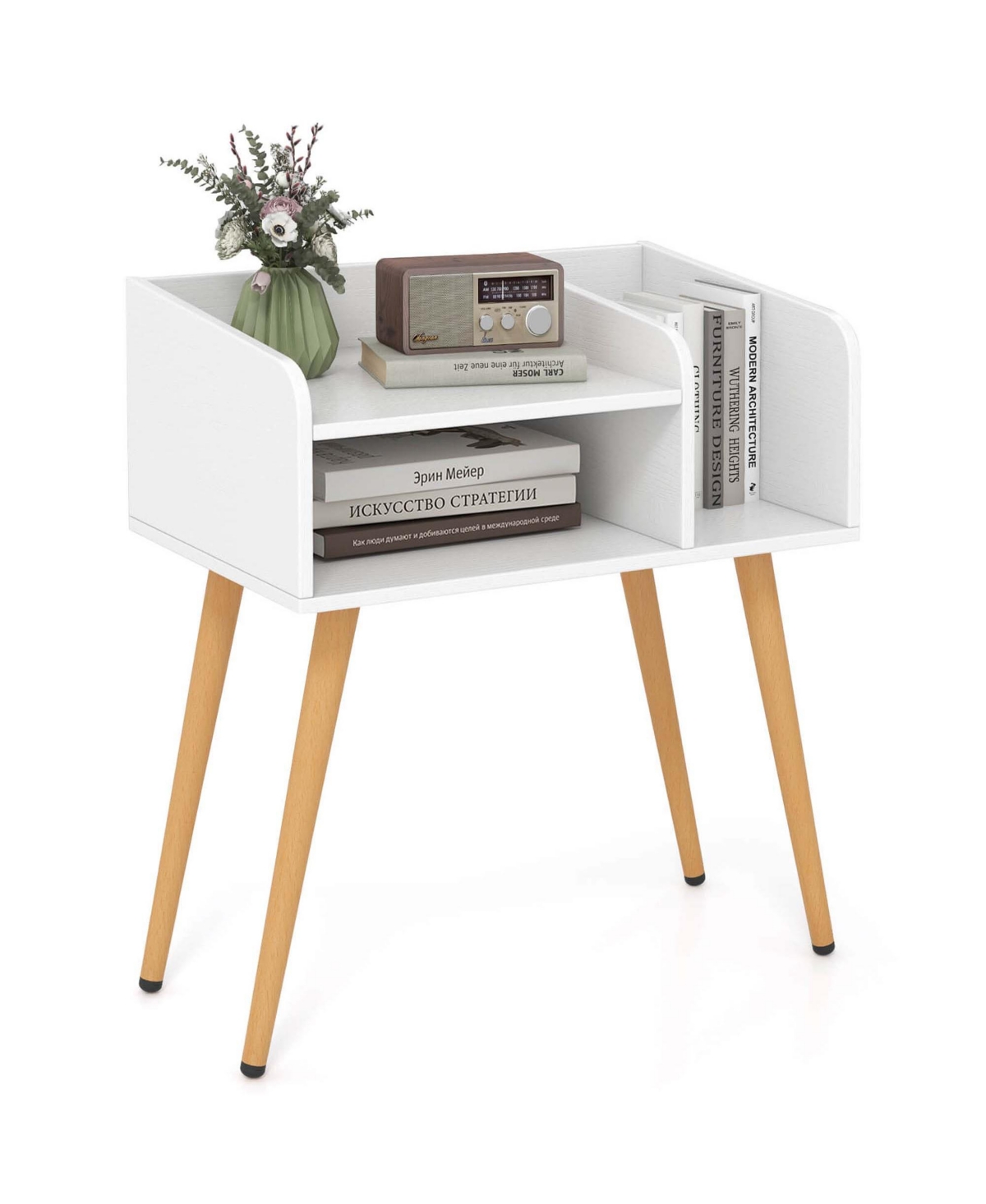 Click here for Costway Mid Century Modern End Table with Open She... prices