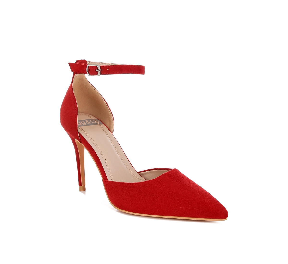 Click here for Ushra Microfiber Stiletto Sandals - Red prices