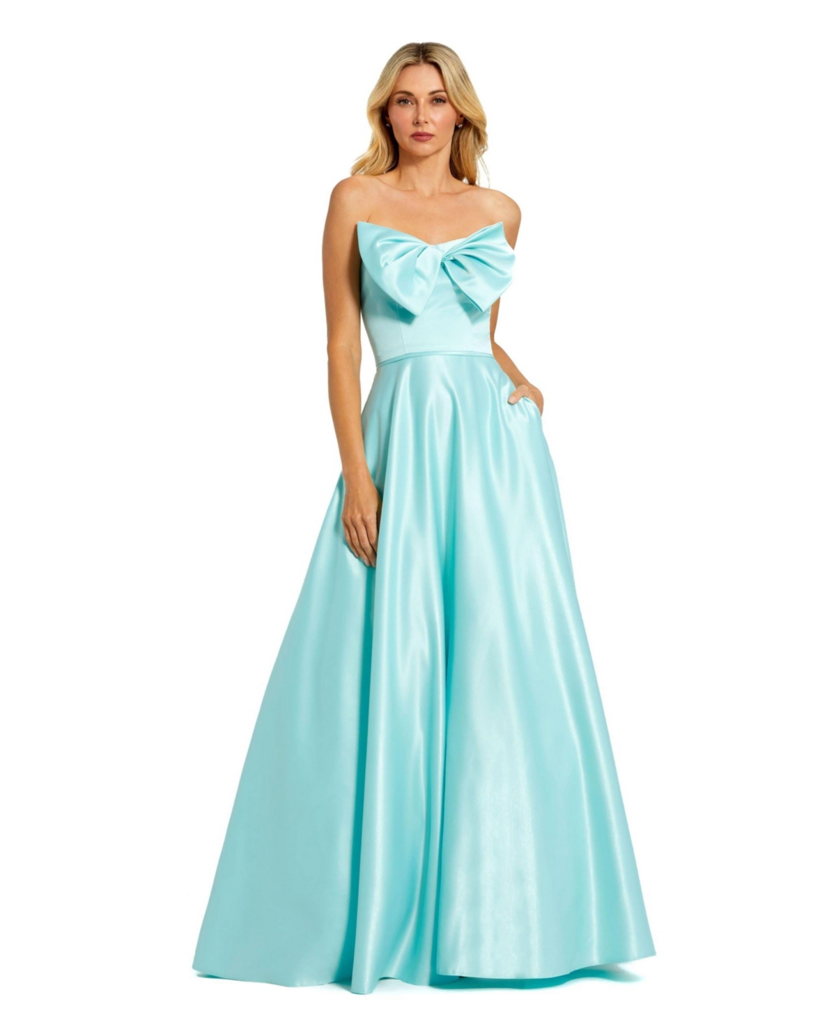 Click here for Mac Duggal Womens Strapless A-Line Bow Ballgown -... prices