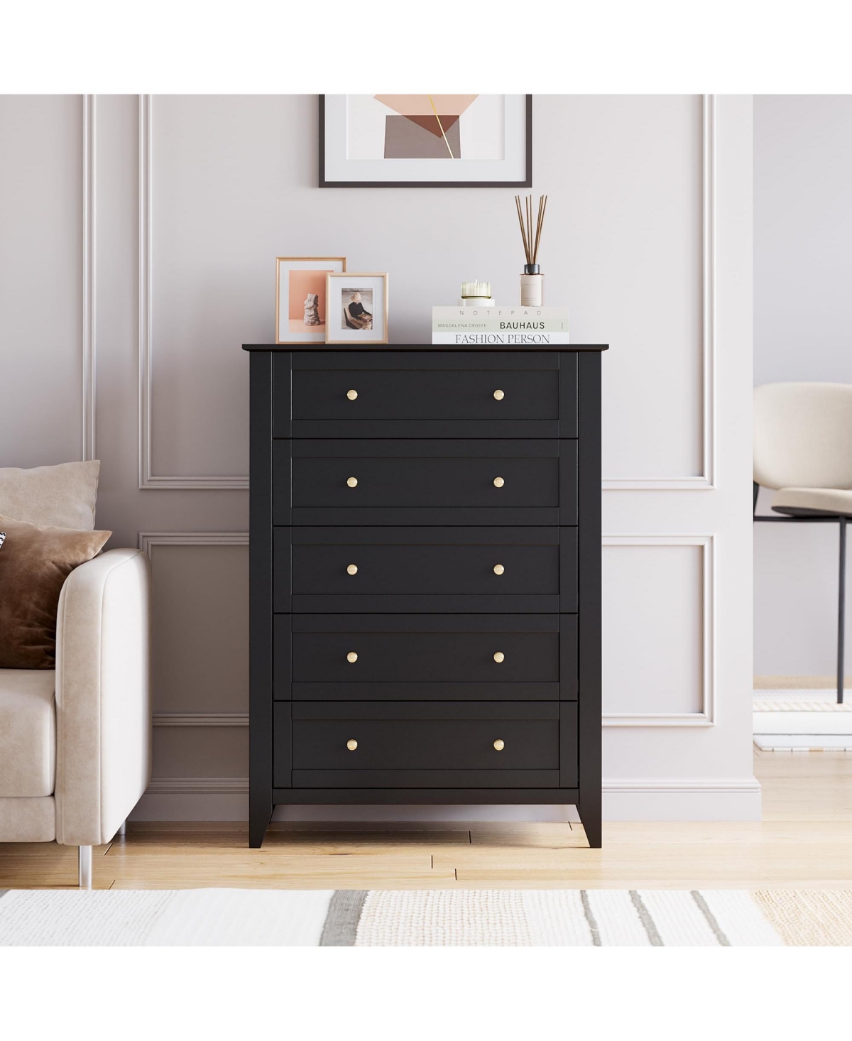 Click here for gaomon White 5 Chest of Drawer Dresser  Modern Tal... prices