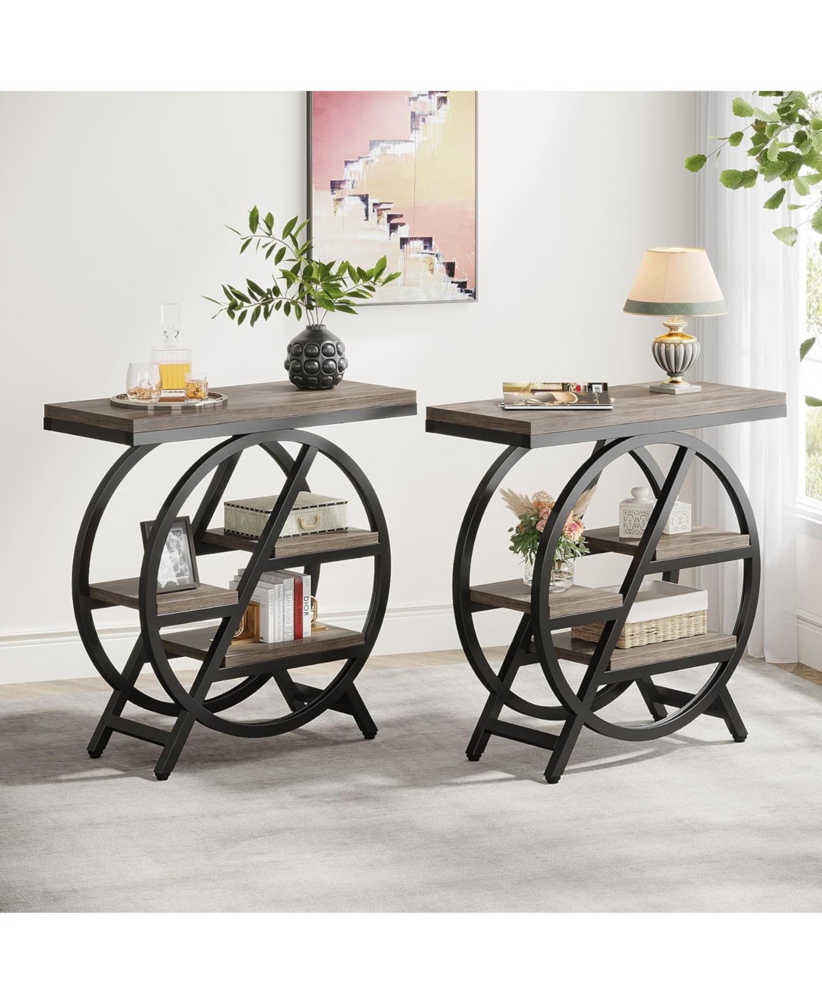 Click here for Tribesigns End Table Set of 2  3-Tier Narrow End &... prices