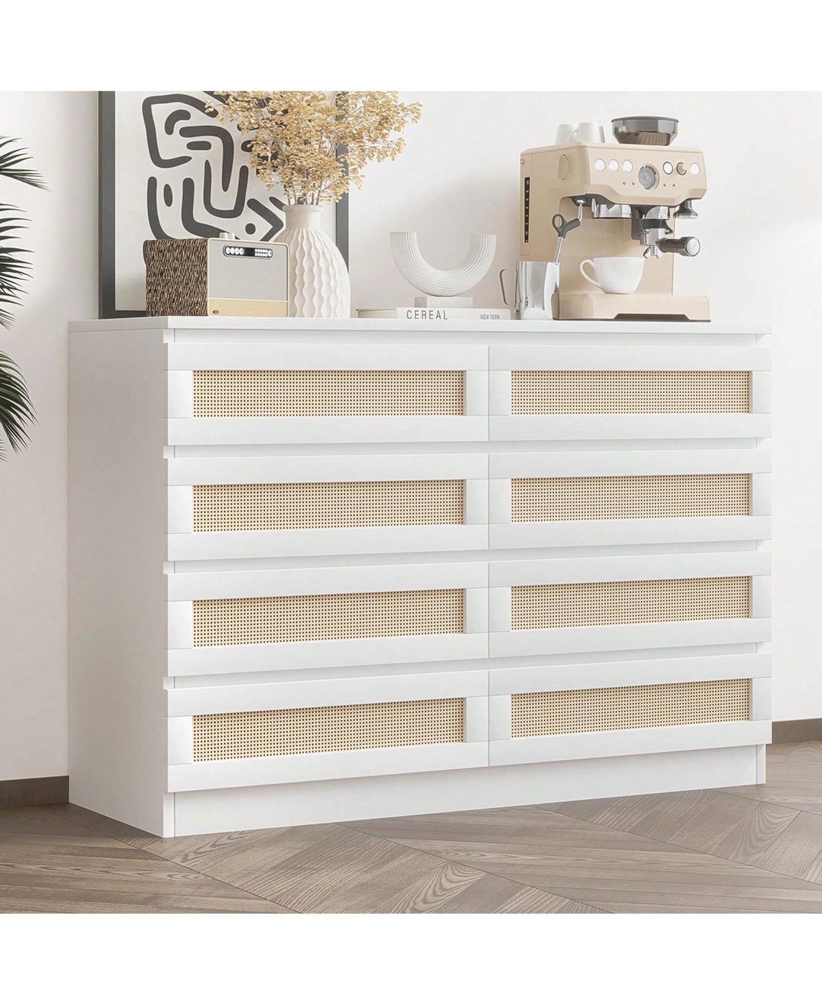 Click here for 8 Drawer Double Dresser For Bedroom  Rattan Chest... prices