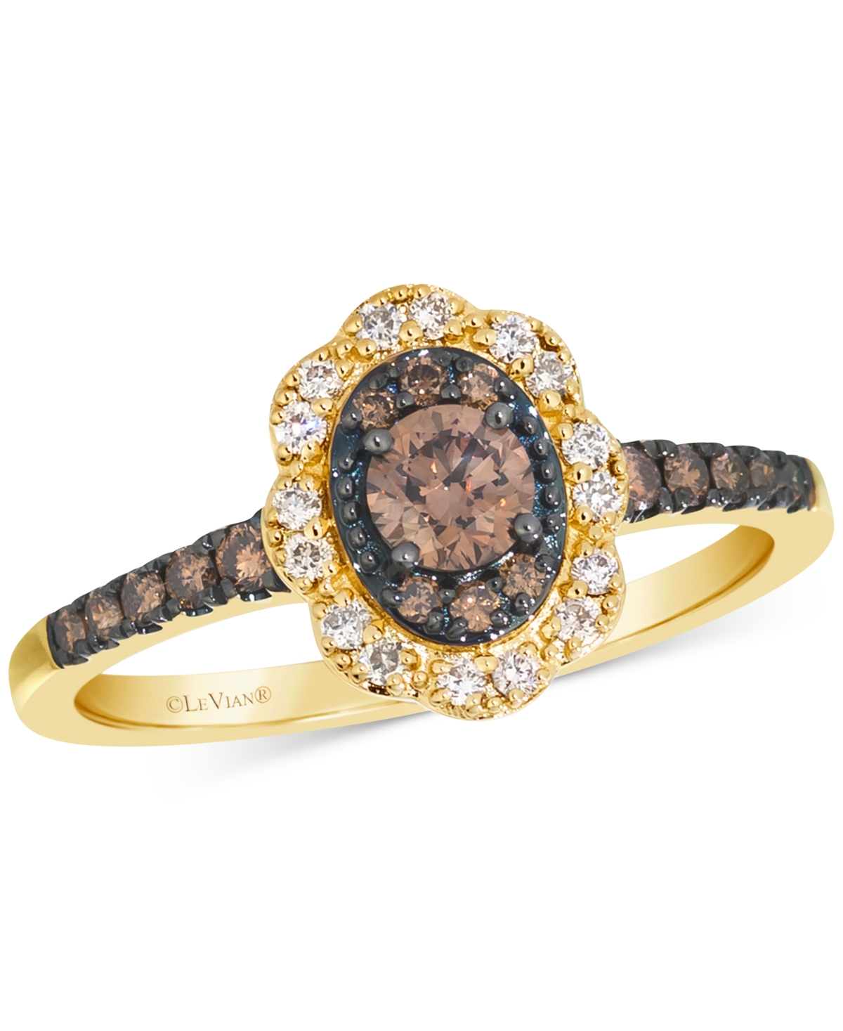 Click here for Le Vian Chocolate Diamond & Nude Diamond Halo Ring... prices