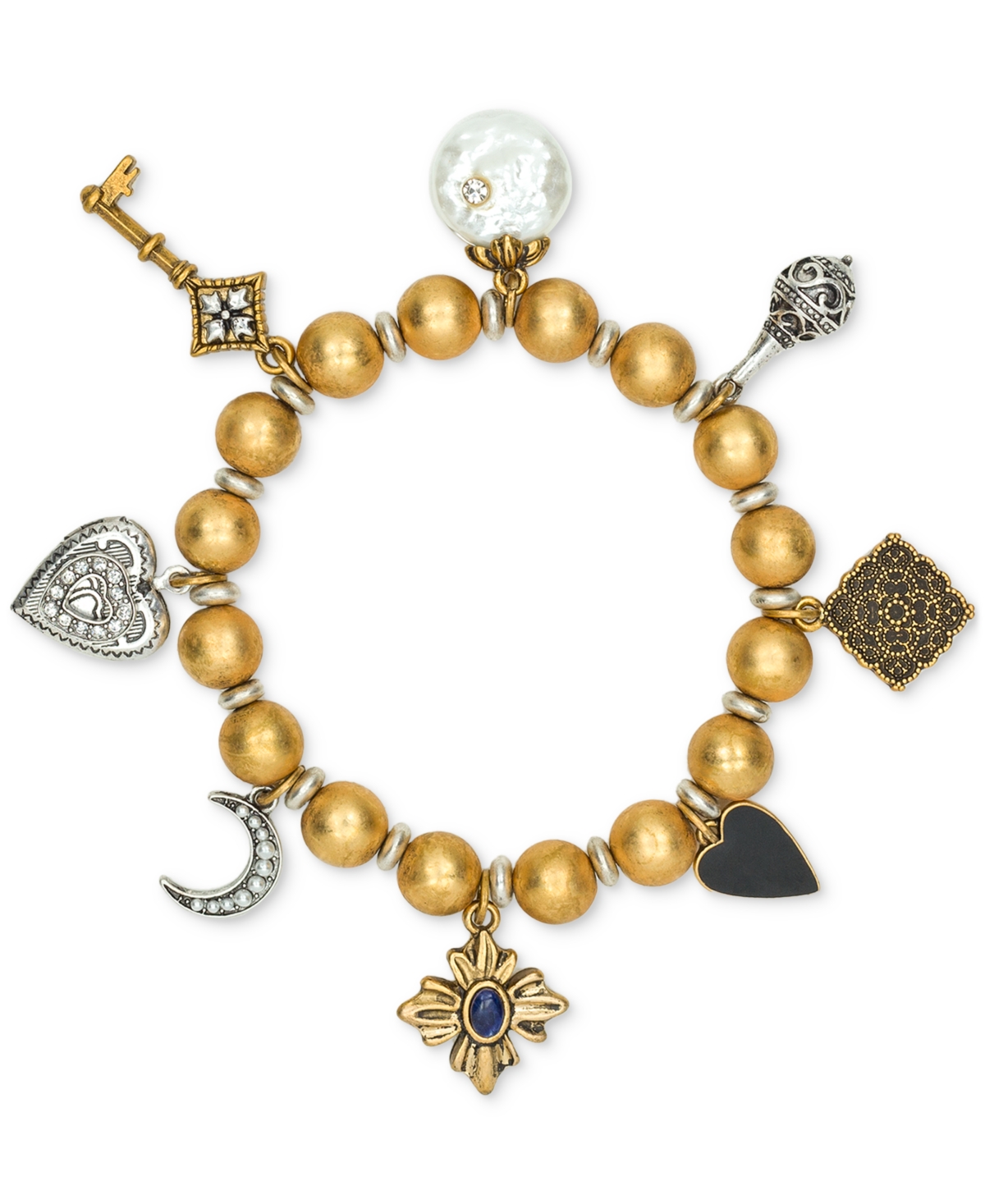 Click here for Patricia Nash Two-Tone Mixed Stone Multi-Charm Str... prices