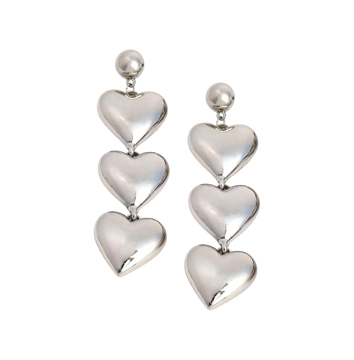 Click here for Sohi Womens The Hearts Drop Earrings - Silver prices