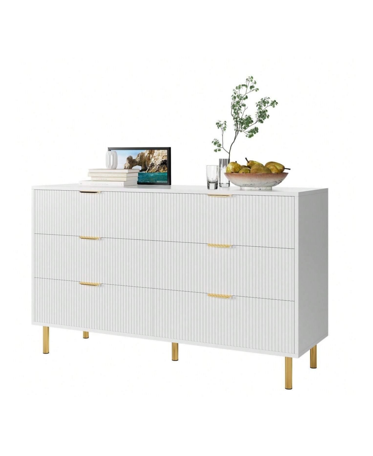 Click here for 6 Drawer Dresser For Bedroom  56" Wide Wood D... prices