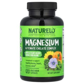 NATURELO Magnesium Glycinate Chelate Complex - 120 Vegetarian Capsules ...