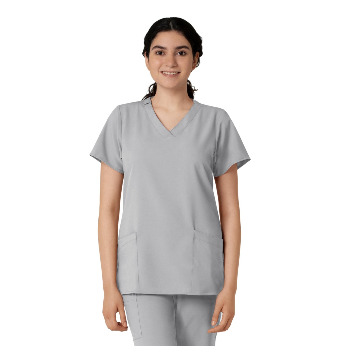 Click here for Wink Womens W123 Basic V-Neck Scrub Top - Grey prices