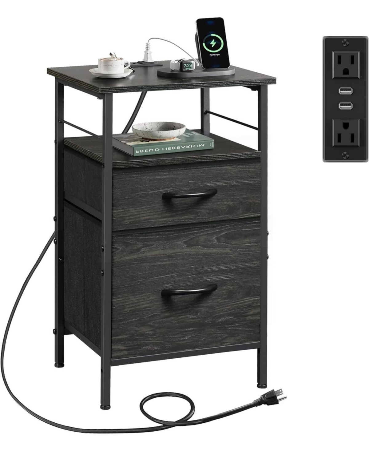 Click here for Wlive Nightstand with Charging Station  End Table... prices