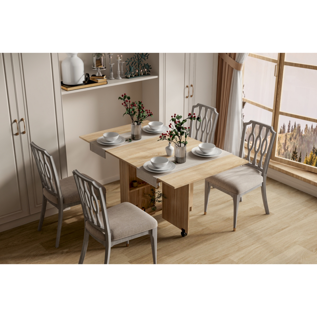Click here for Streamdale Versatile Folding Dining Table with Sto... prices