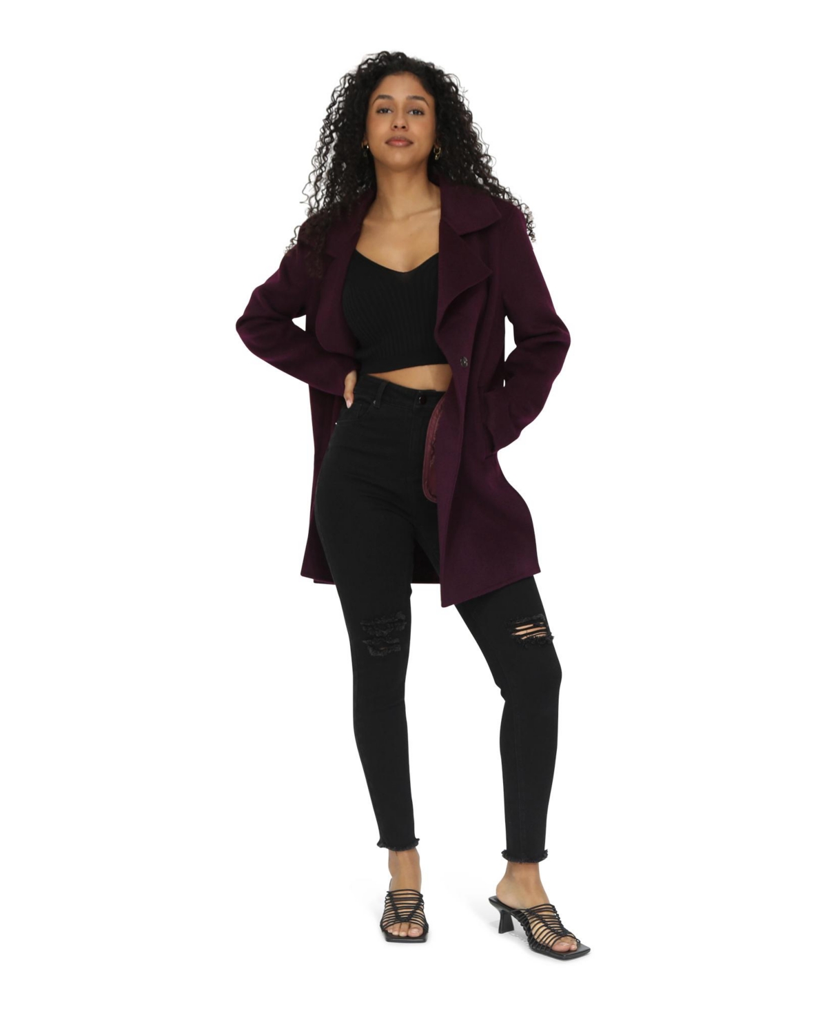 Click here for Belle & Bloom Womens Ex-Boyfriend Wool Blend Overs... prices