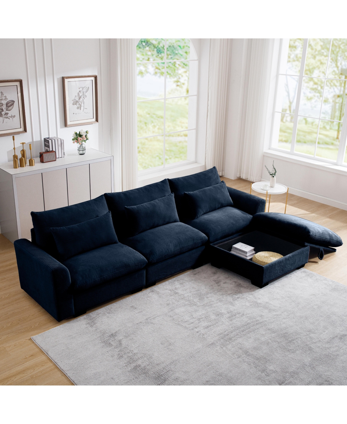 Click here for Streamdale Furniture Corduroy Sectional Sofa  L Sh... prices
