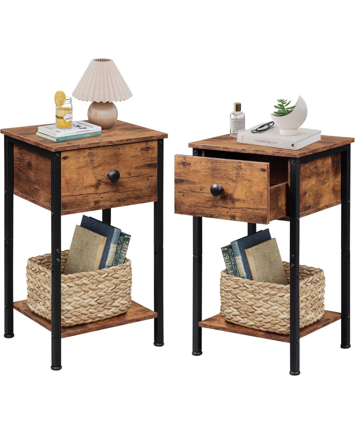 Click here for Wlive Nightstands Set of 2 Bedside Tables with Adj... prices