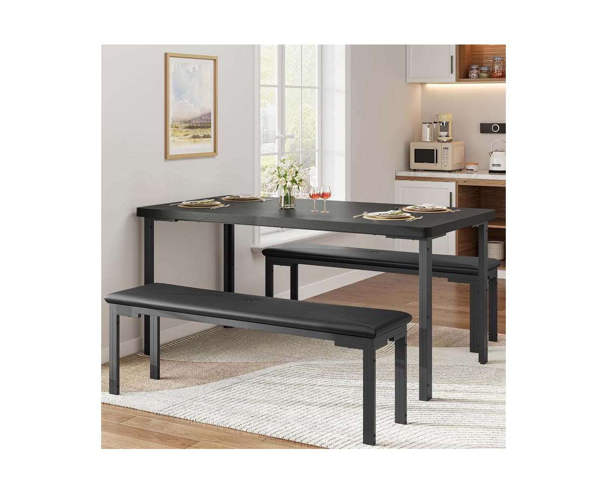 Click here for gaomon Kitchen Table and 2 Dining Benches Set  3 P... prices