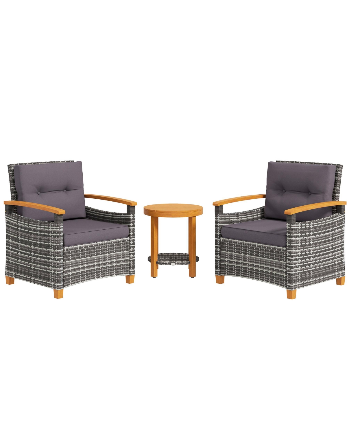 Click here for Outsunny 3 Pieces Wicker Patio Bistro Set Outdoor... prices