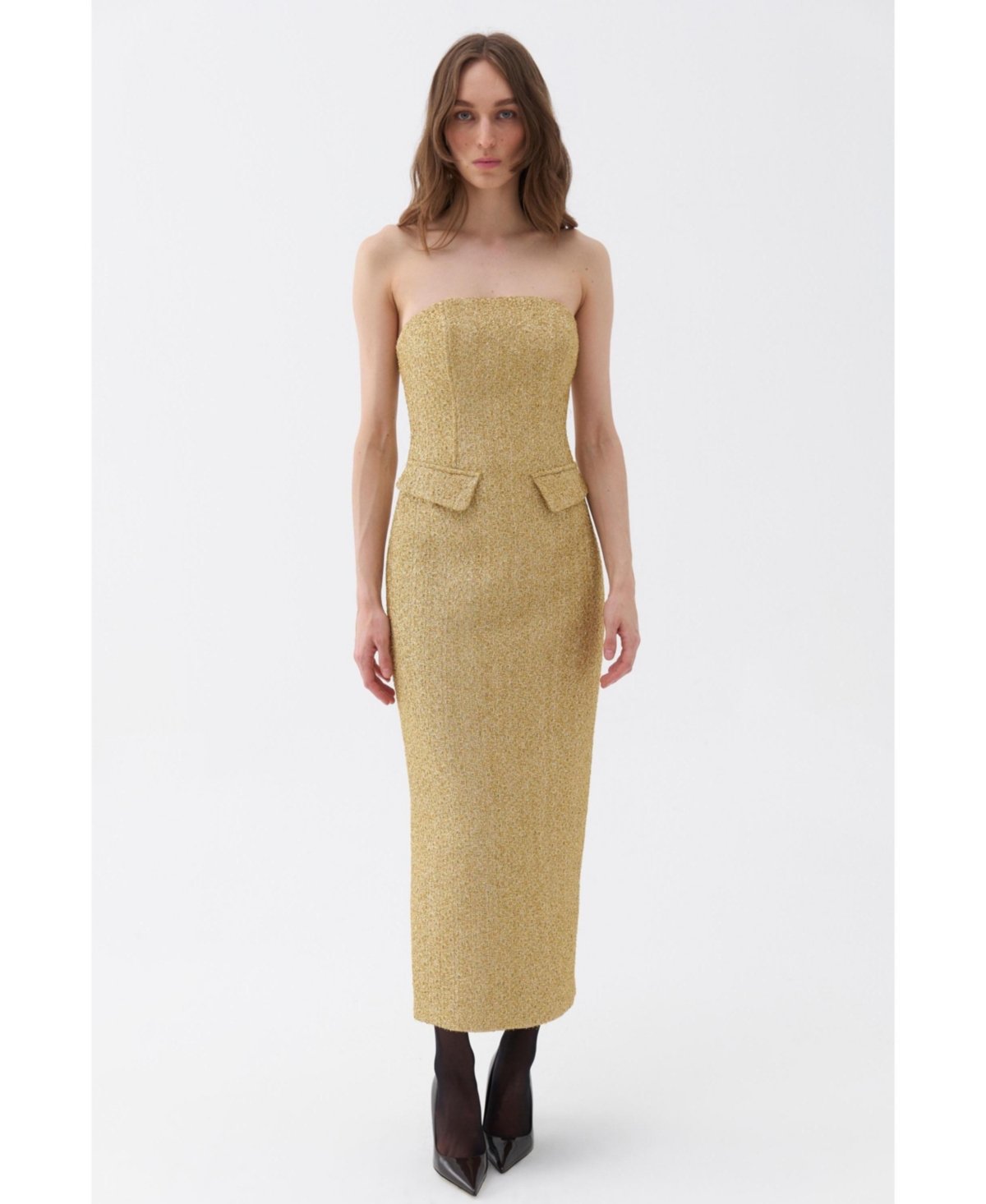 Click here for Nocturne Womens Strapless Maxi Dress - Gold prices
