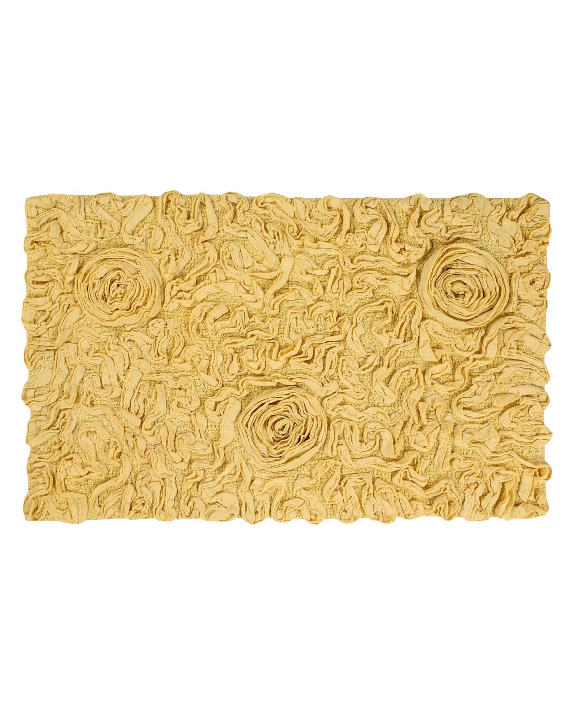 Home Weavers Bell Flower Bath Rug  24 x 40 - Butter