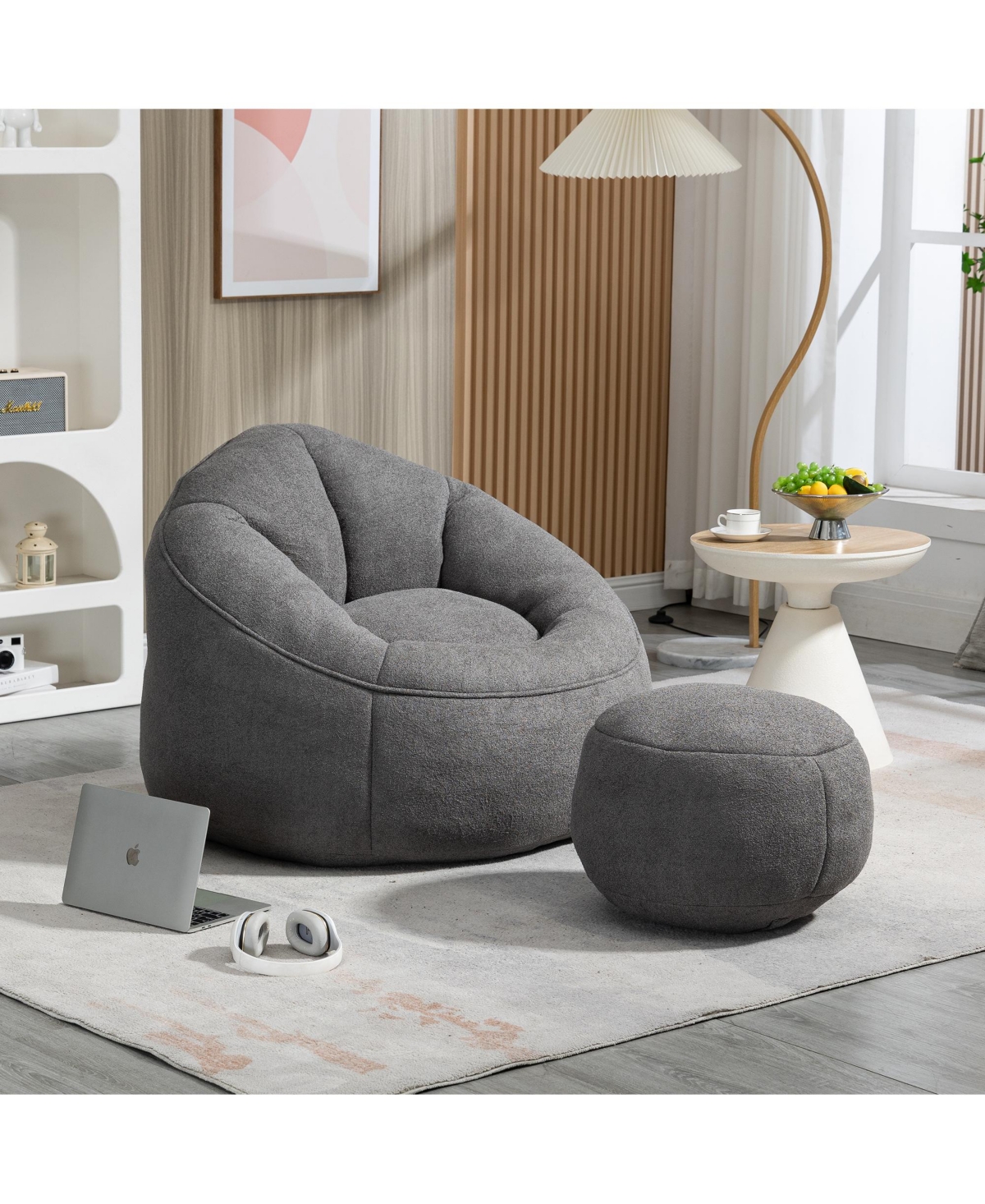 Click here for The Pop Home Adult Bean Bag Chair with Ottoman  Co... prices