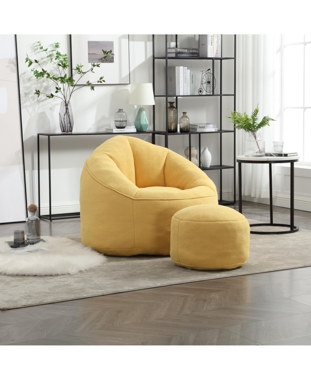 Click here for The Pop Home Adult Bean Bag Chair with Ottoman  Co... prices
