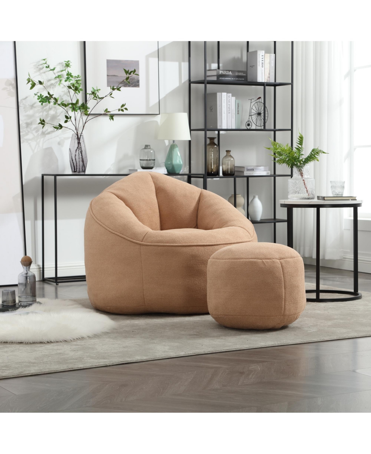 Click here for The Pop Home Adult Bean Bag Chair with Ottoman  Co... prices