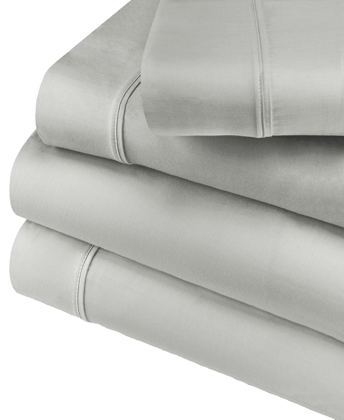 Superior 600 Thread Count Cotton Blend Solid Deep Pocket Sheet Set  Split King - Platinum