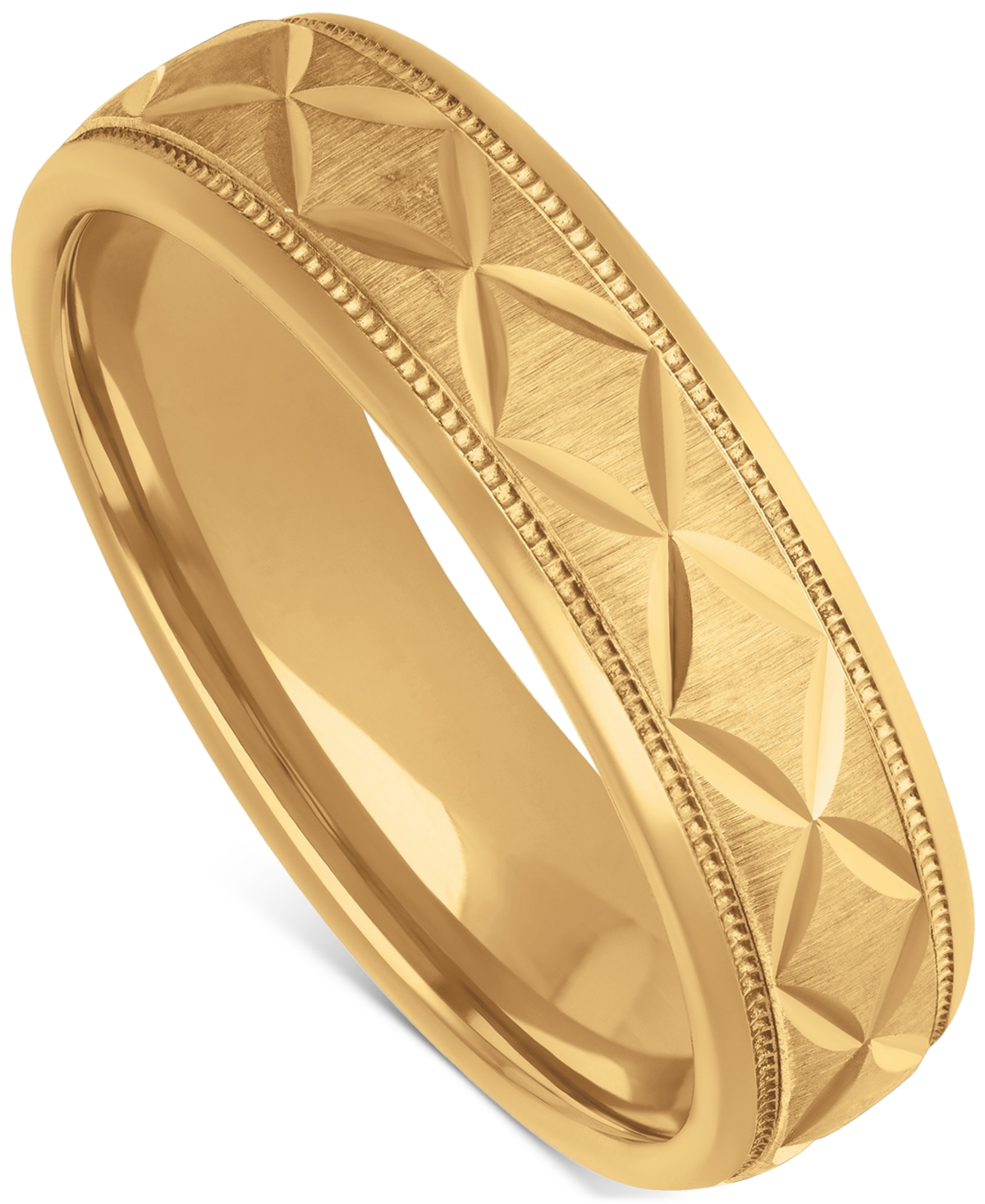 Click here for Mens Geometric Texture Milgrain Bead Wedding Band... prices