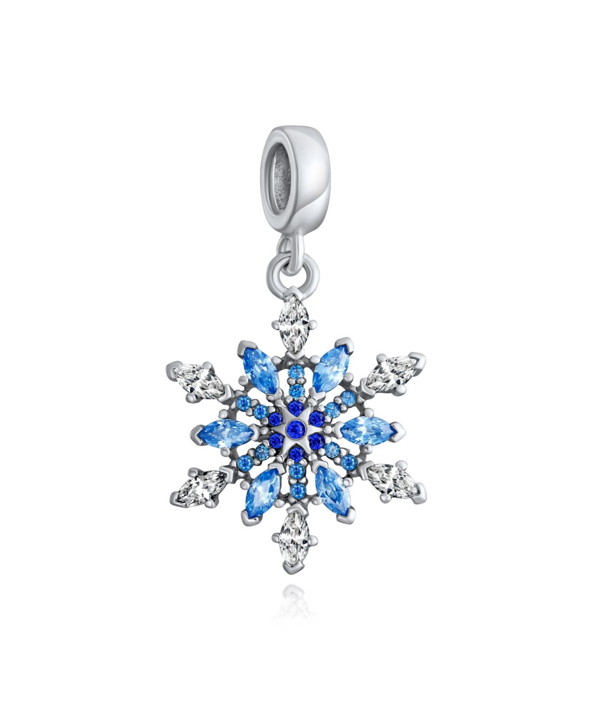 Click here for Bling Jewelry Winter Blue Crystal Dangle Snowflake... prices