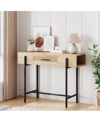 gaomon Console Table Rattan Sofa Tables Narrow Entryway Table with ...