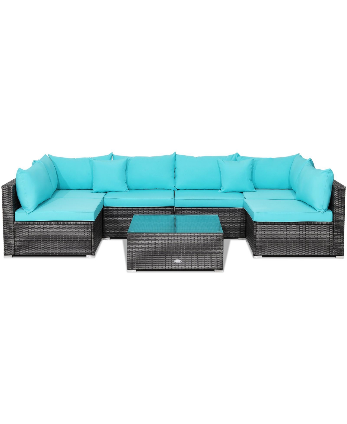 Click here for 7 Pieces Patio Rattan Furniture Set with Sectional... prices