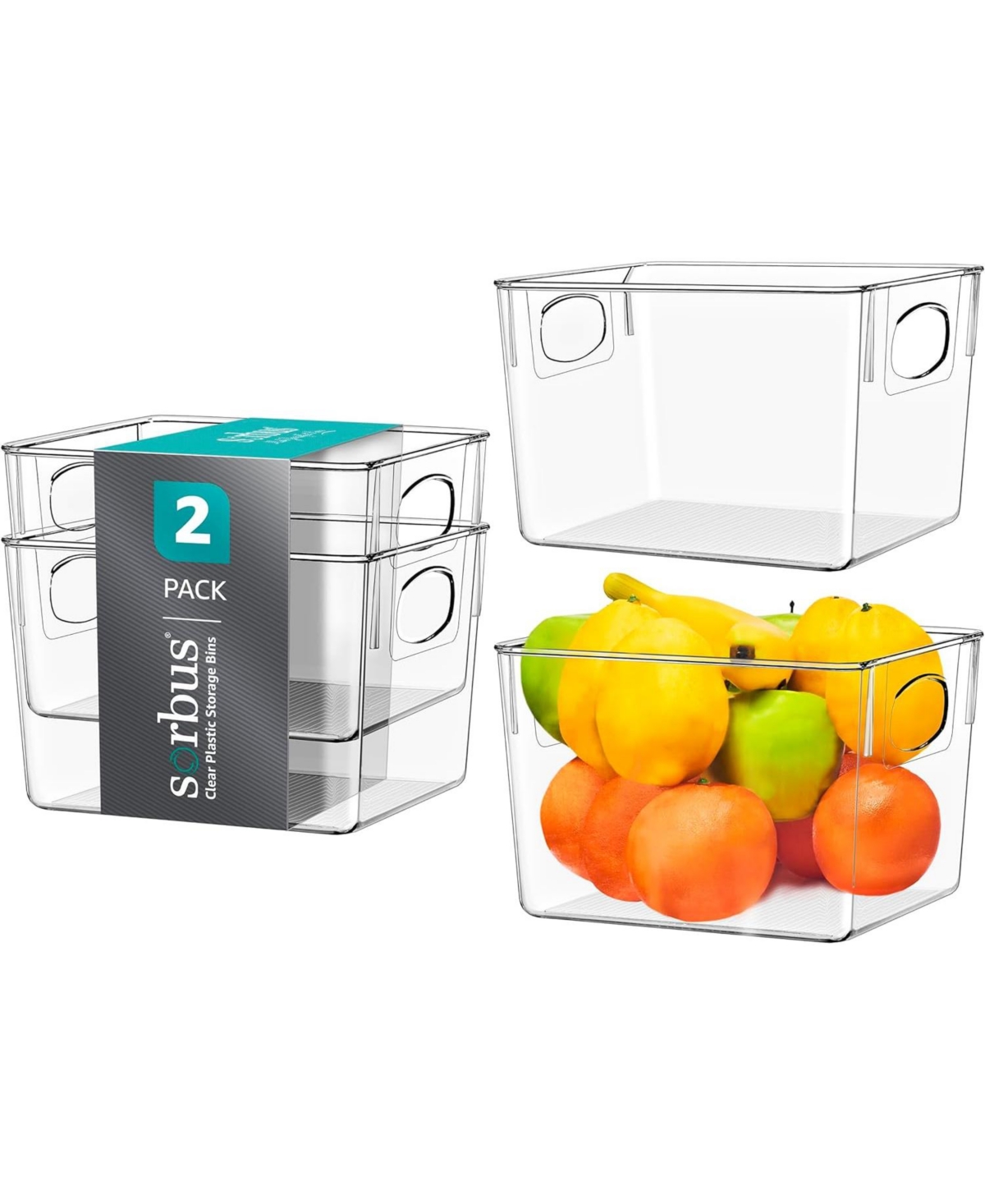Click here for Sorbus 2-Pack Medium Clear Storage Bins with Handl... prices