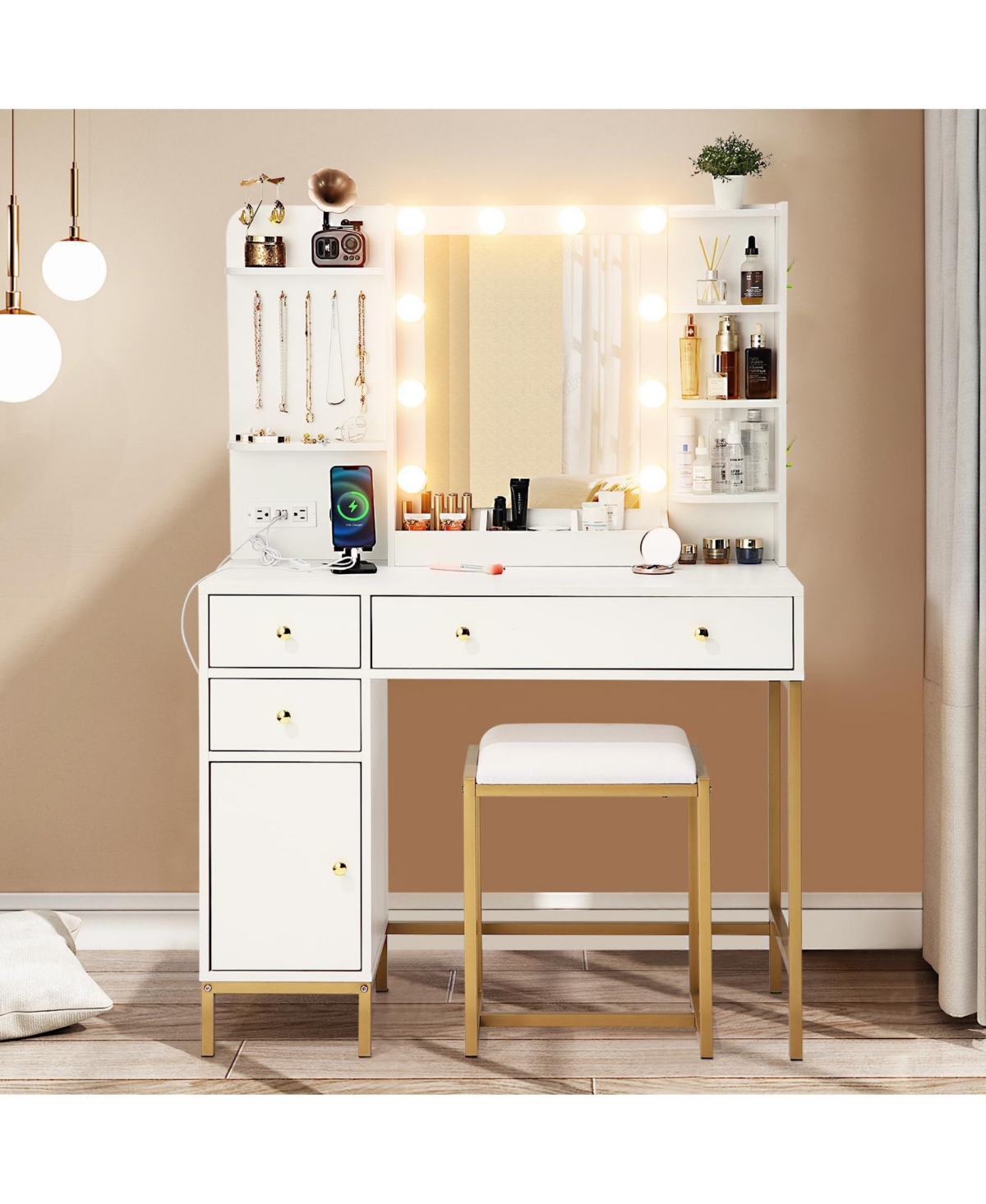 Click here for gaomon anity Desk with Mirror  Makeup Vanity Table... prices