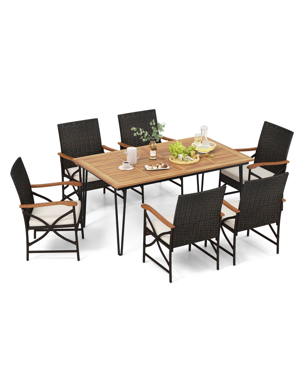 Click here for Gouun 7 Pieces Outdoor Dining Furniture Set for Po... prices