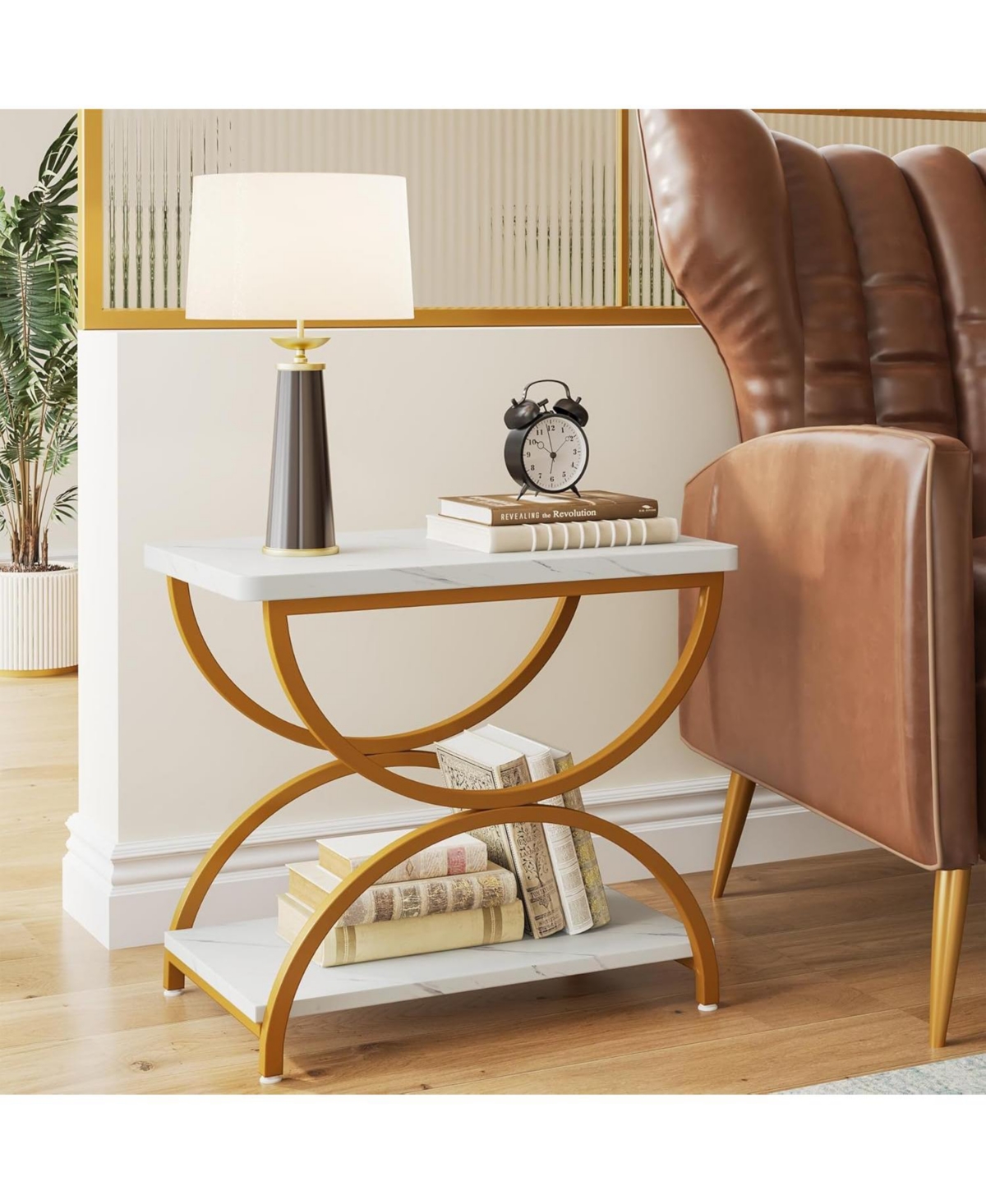 Click here for Tribesigns 2-Tier End Side Table with Stylish Meta... prices