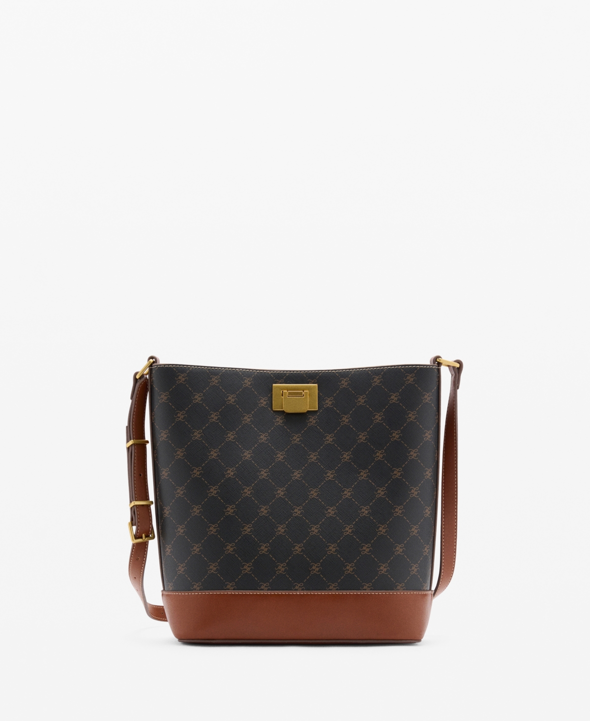 Click here for Mango Womens Metallic Detail Shopper Bag - Brown prices